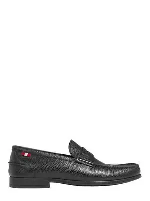 Bally Cronus Pebbled Leather Penny Loafers - Black