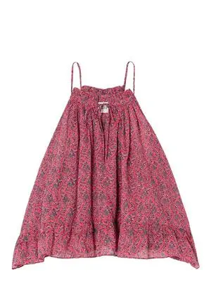MARANT ETOILE Fabino Ruffled Printed Cotton-voile Blouse - Fuchsia