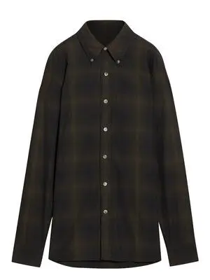 TOM FORD Checked Cottonflannel Shirt - Army Green