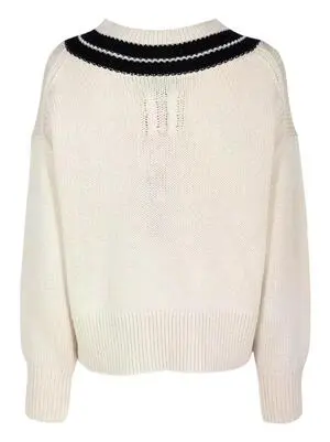 NILI LOTAN Suneel Cable Knit V-neck Sweater - Neutrals