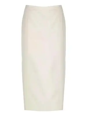 PT TORINO High-waisted Skirt With Rear Slit - Neutrals
