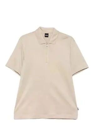 BOSS Zip-fastening Polo Shirt - Neutrals