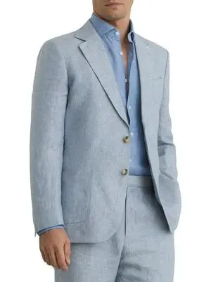 REISS Atlantic Linen Trousers - Soft Blue