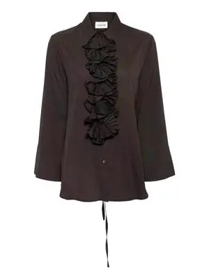P.a.r.o.s.h Cedar Cady Blouse With Ruffled Detailing - Brown
