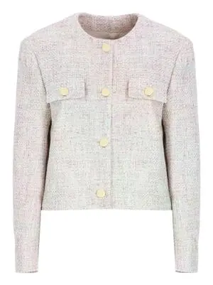 LARDINI Bouclé Tweed Jacket - Neutrals