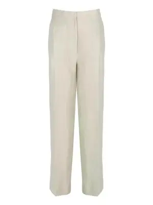 LARDINI Linen Straight-leg Trousers - Neutrals