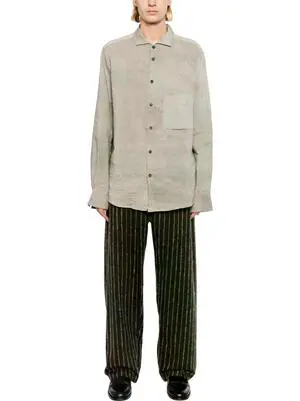 ZIGGY CHEN Chest-pocket Long-sleeve Shirt - Neutrals