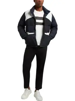 PORTS V Colour-block Puffer Jacket - Blue