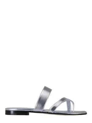 Manolo Blahnik Susa Metallic-effect Toe-strap Sandals - Silver