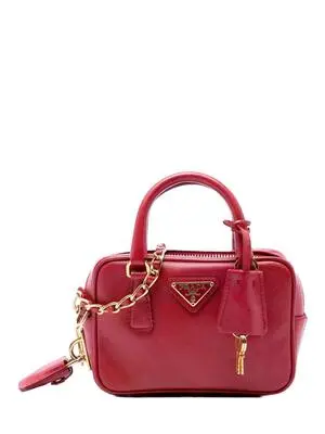 Prada Prada Saffiano Lux Bauletto Bag Red