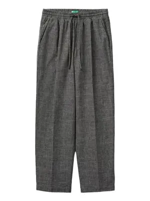 BENETTON Prince Of Wales Check Straight-leg Trousers - Grey
