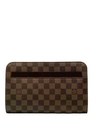 LOUIS VUITTON Damier Ebene Saint Louis Pochette Clutch Bag - Brown