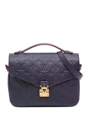 LOUIS VUITTON Louis Vuitton Monogram Empreinte Pochette Metis Satchel Blue