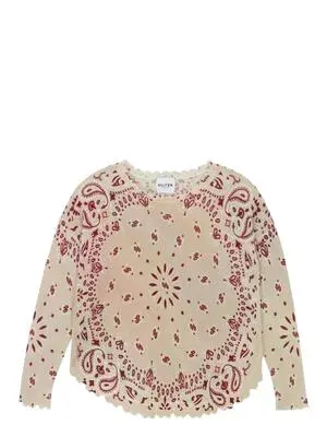 KUJTEN Mela Bandana Paisley-print Sweater - Neutrals