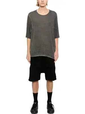 ISAAC SELLAM EXPERIENCE Raw-edge Overlock-stitch T-shirt - Grey