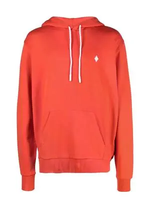 COUNTY OF MILAN Cross-print Organic Cotton Hoodie - Orange