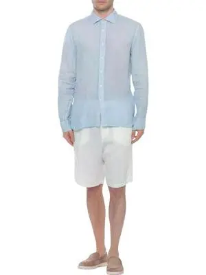 120% Lino Long-sleeved Shirt - Blue