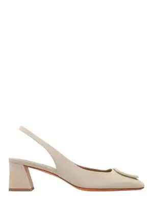 Santoni Carla Buckle-detail Slingback Pumps - Neutrals