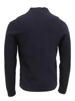 Theory Navy Knitted Collared Sweater - Blue