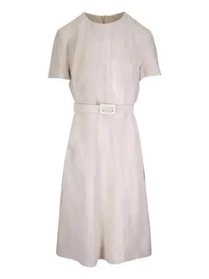 Kiton Belted Short-sleeve Midi Dress - Neutrals
