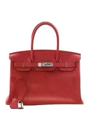 Hermès 2019 Clemence Birkin Retourne 30 Handbag - Red