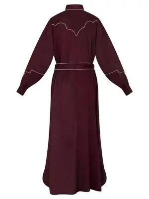 Carolina K Maxi Dress With Contrasting Trims - Red