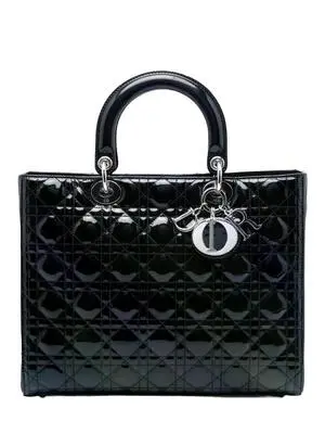 Dior Patent Cannage Lady Satchel - Black