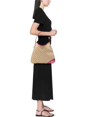 Gucci Gg Canvas New Britt Hobo Bag - Pink