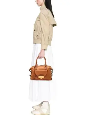 LOUIS VUITTON Veau Sac Louis Satchel - Brown