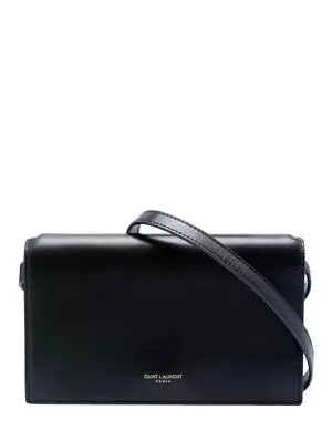 Saint Laurent Smooth Calfskin Monogram Crossbody Bag - Black