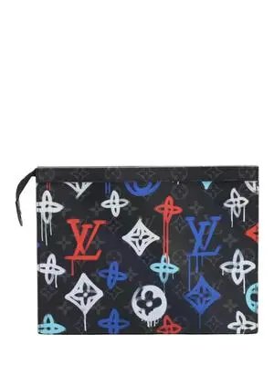 LOUIS VUITTON 2021-2026 Monogram Eclipse Graffiti Pochette Voyage Mm Clutch Bag - Black