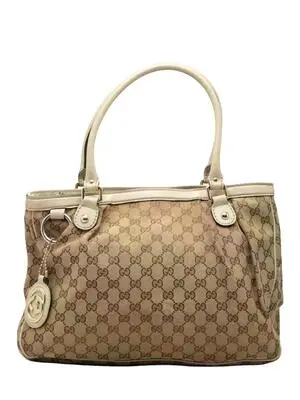 Gucci Gg Canvas Sukey Tote Bag - White