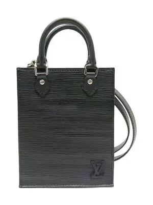 LOUIS VUITTON Epi Petit Sac Plat Satchel - Black