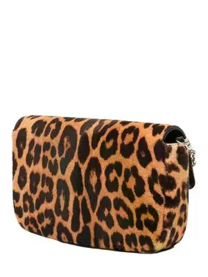 Dior Leopard Print Pony Hair Miss Chain Flap Crossbody Bag - Brown
