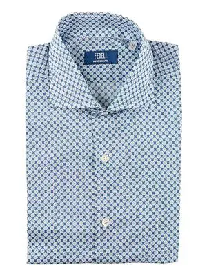 FEDELI Geometric-print Button-up Shirt