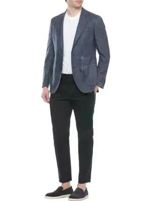 LATORRE Houndstooth Wool Blazer - Blue