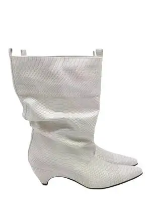 Stella McCartney Snakeskin-embossed Mid-calf Boots - Neutrals