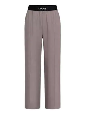Dkny Elasticated Wide-leg Trousers - Grey