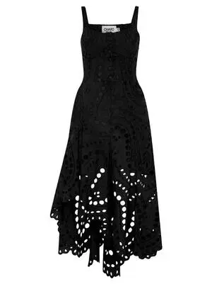 Charo Ruiz Ibiza Ayla Broderie-anglaise Asymmetric Dress - Black