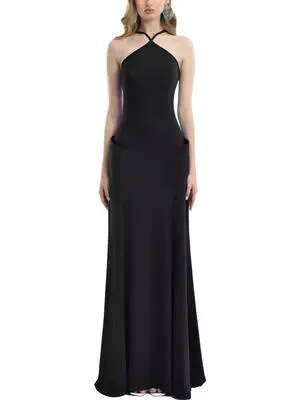 GEMY MAALOUF Halter-neck Structured Dress - Black