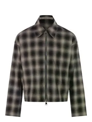 META CAMPANIA COLLECTIVE Checked Zip-up Jacket - Grey