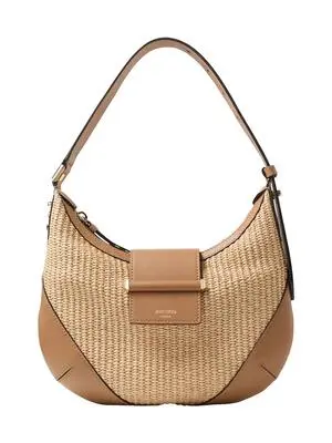 JIMMY CHOO Small Raffia Bar Shoulder Bag - Neutral