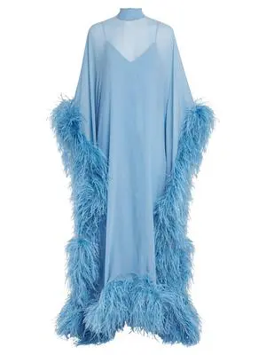 TALLER MARMO Silk Casta Spirito Kaftan Maxi Dress - Blue