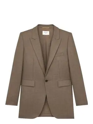 Saint Laurent Wool Single-breasted Suit Jacket - Brown