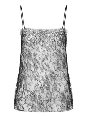ALBERTA FERRETTI Alberta Ferretti Sheer Lace Spaghetti Strap Top