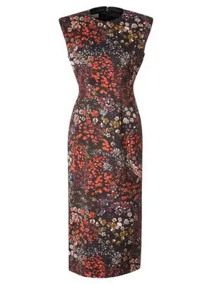 DRIES VAN NOTEN Dries Van Noten Sleeveless Floral Print Barrel Dress