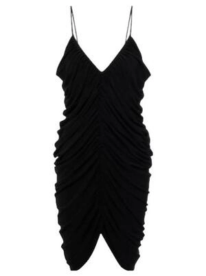 Norma Kamali Diana Shirred Slip Dress - Black