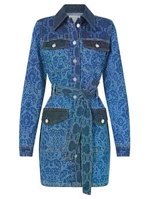 Camilla Jenna Belted Mini Dress - Blue