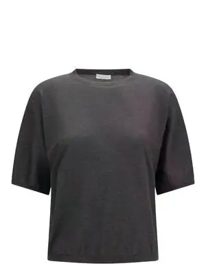 Brunello Cucinelli Short Sleeve Round Neck T-shirt - Grey