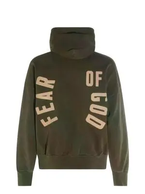 Fear Of God Logo Print Hoodie - Brown